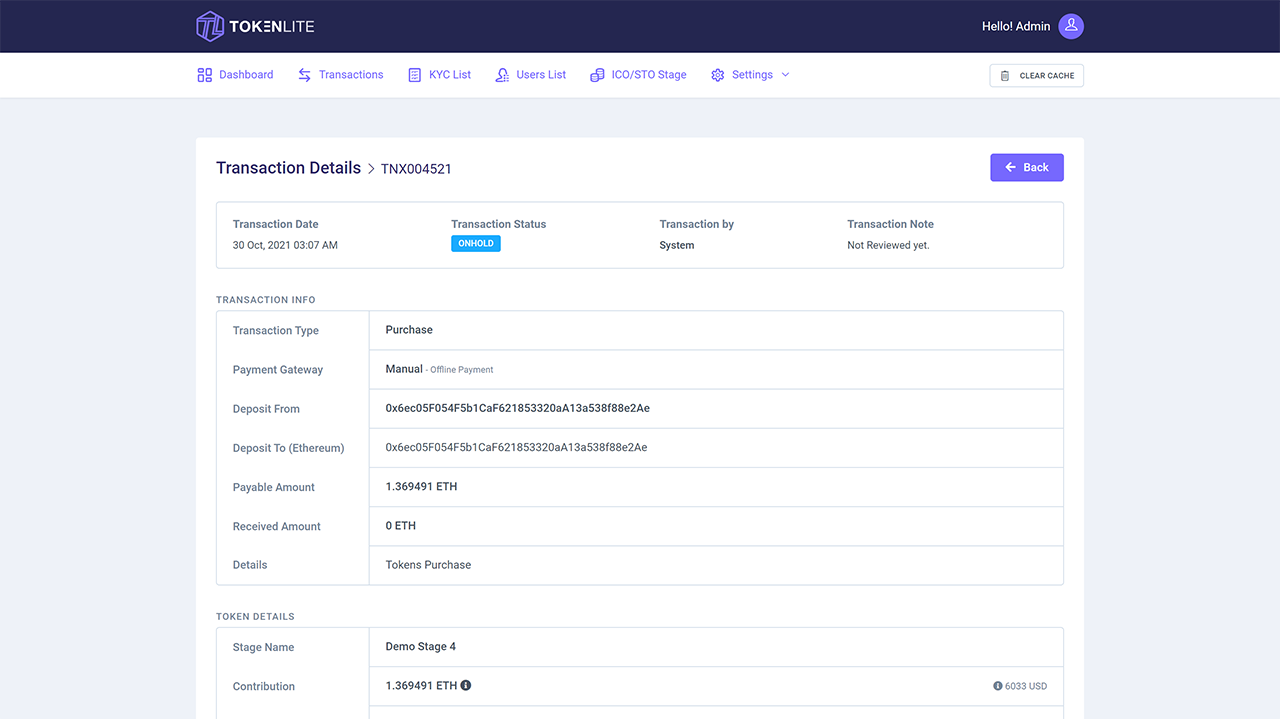TokenLite - ICO / STO Token Sale Management Dashboard - ICO Admin Script by softnio