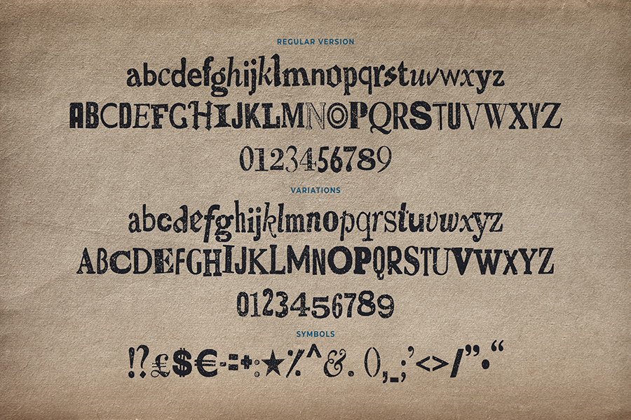 Almanack - Vintage Random Letterpress Font, Fonts | GraphicRiver