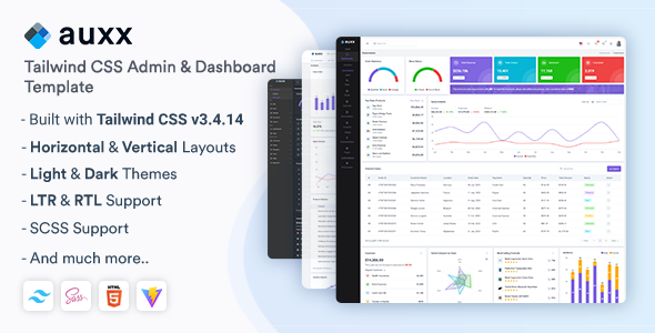 Auxx - Tailwind CSS Admin & Dashboard Template by themesdesign ...