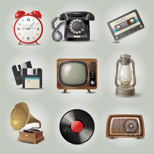 Retro Icons by mart_m | GraphicRiver