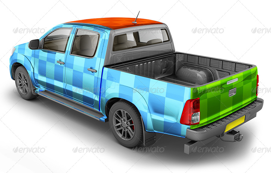 Pickup Double Cab Mock Up, Graphics | GraphicRiver