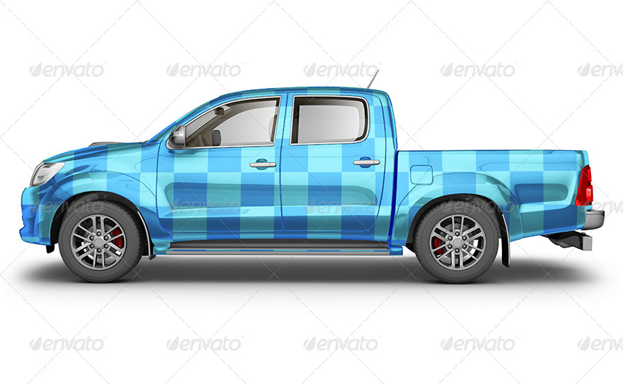 Pickup Double Cab Mock Up, Graphics | GraphicRiver
