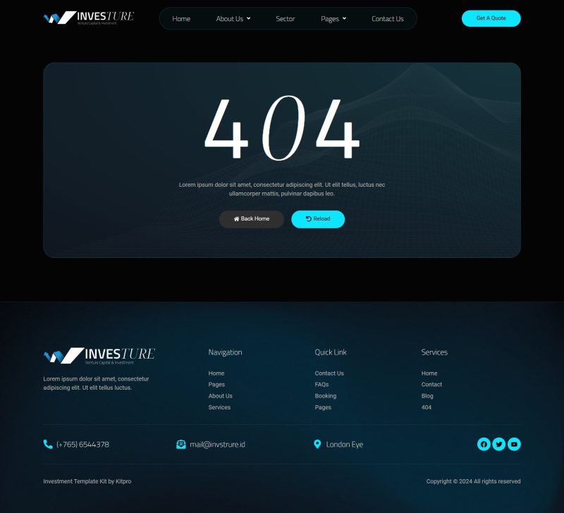 Investure - Venture Capital & Investment Elementor Template Kit by Kitpro