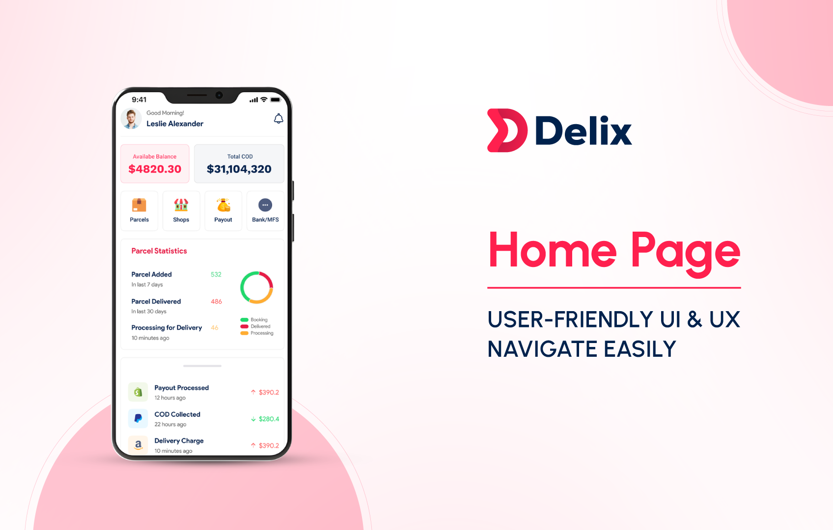 Delix Courier and Parcel Delivery Flutter Merchant App by spagreen