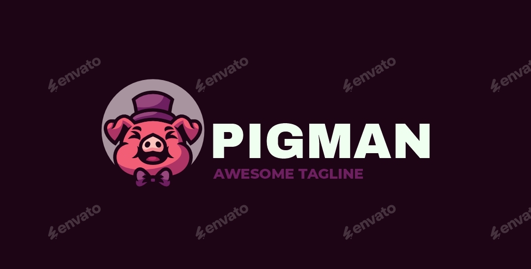 Pigman Simple Mascot Logo, Logo Templates | GraphicRiver