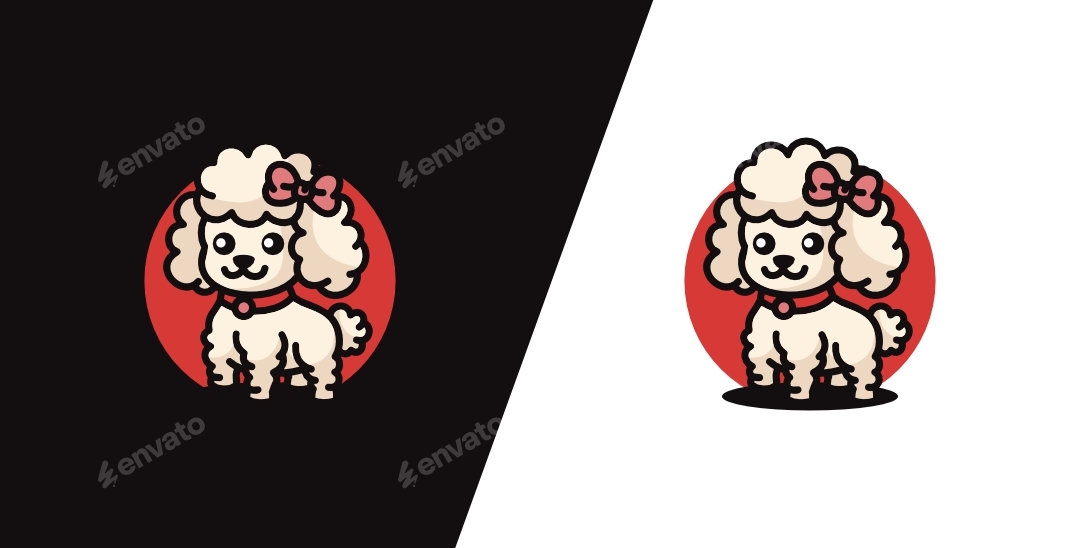 Poodle Simple Mascot Logo, Logo Templates | GraphicRiver
