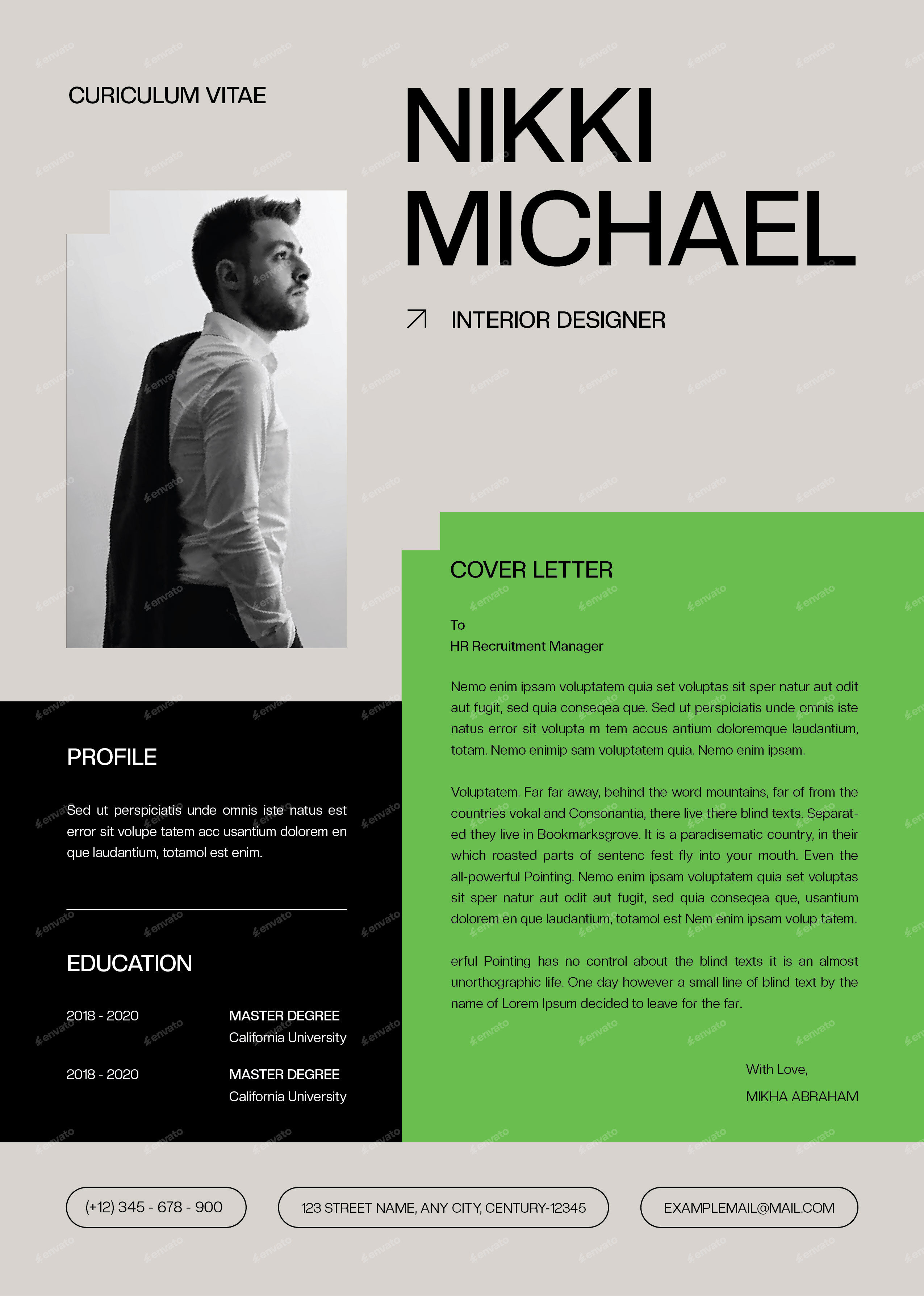 Simple Modern CV Resume, Print Templates | GraphicRiver