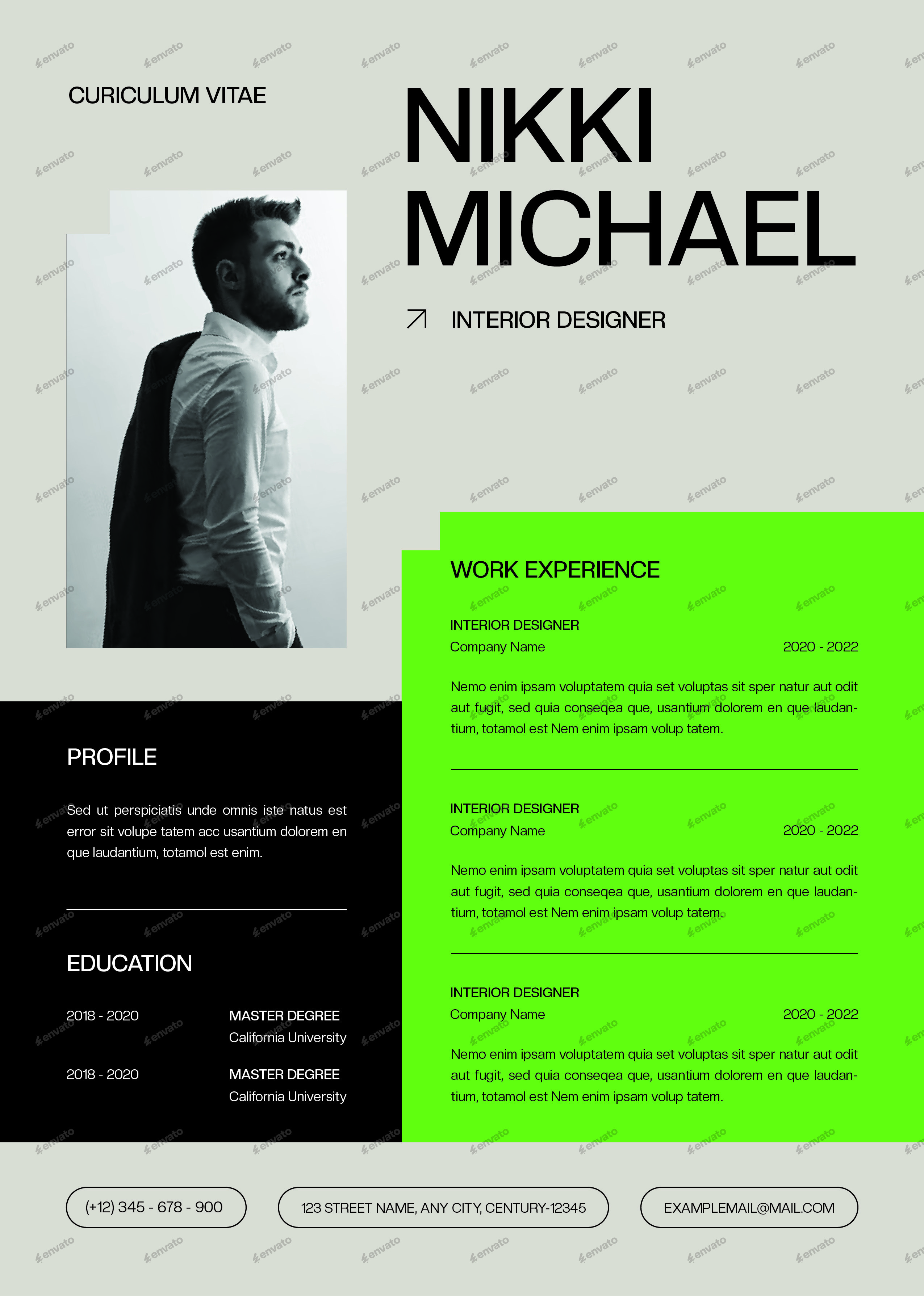 Simple Modern CV Resume, Print Templates | GraphicRiver