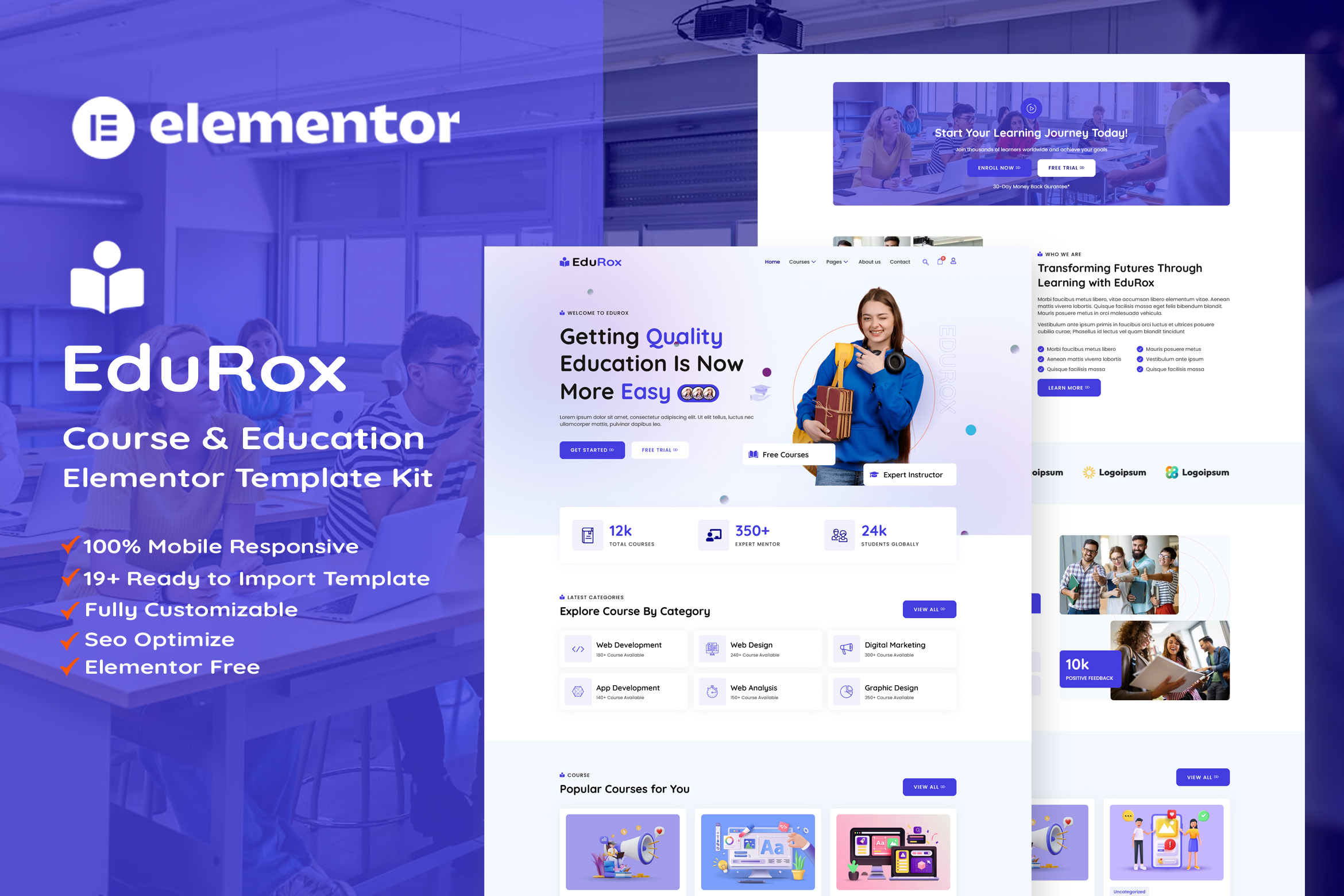 EduRox - Online Course & Education Elementor Pro Template Kit by Rox_Themes