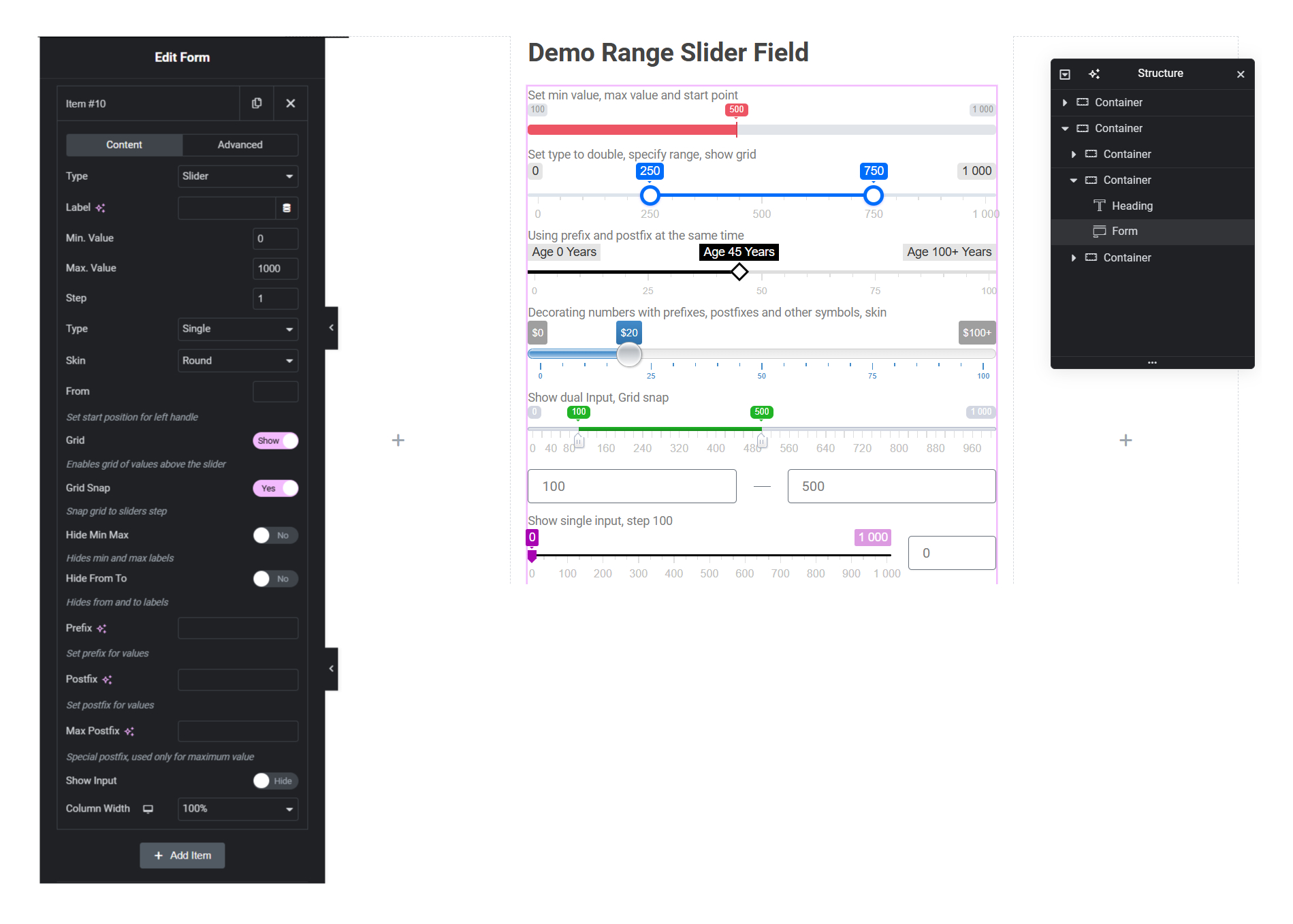 Range Slider Field for Elementor form by hulkplugins | CodeCanyon