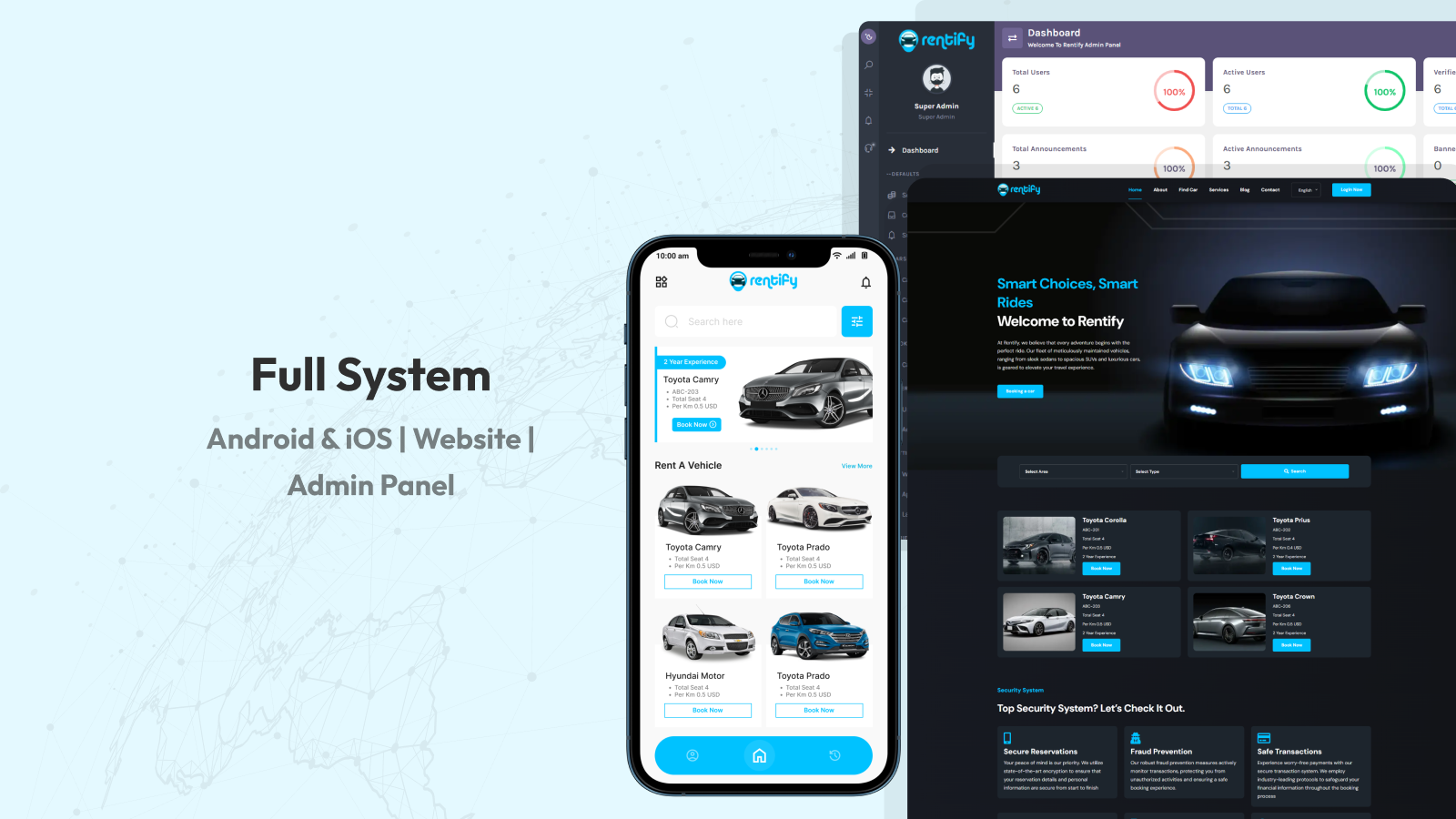Rentify - Online Car Rental Booking System Full Solution by AppDevsX