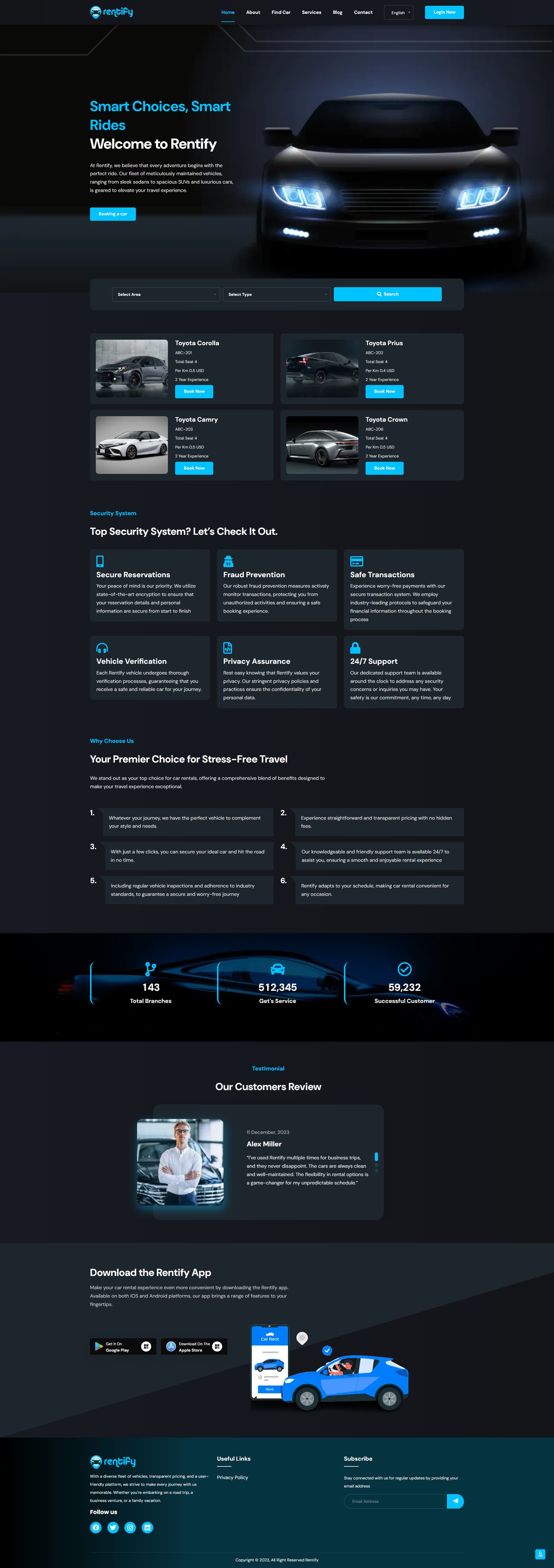 Rentify - Online Car Rental Booking System Full Solution by AppDevsX