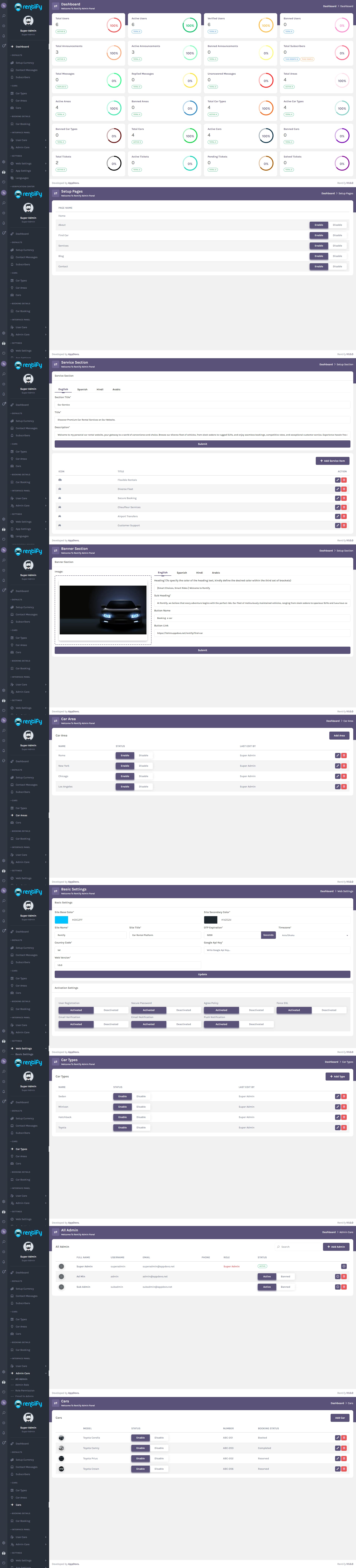 Rentify - Online Car Rental Booking System Full Solution by AppDevsX