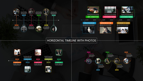 Horizontal Timeline With Photos, After Effects Project Files | VideoHive