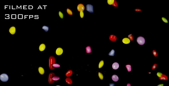 Sweets Falling, Slow Motion, Filmed at 300FPS, Stock Footage | VideoHive