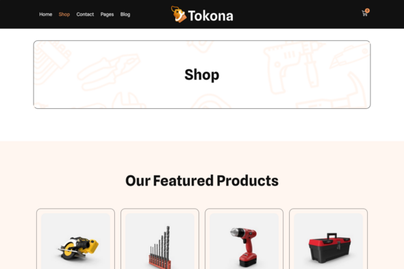 Tokona - Tools Store Ecommerce Elementor Pro Template Kit by aStylers