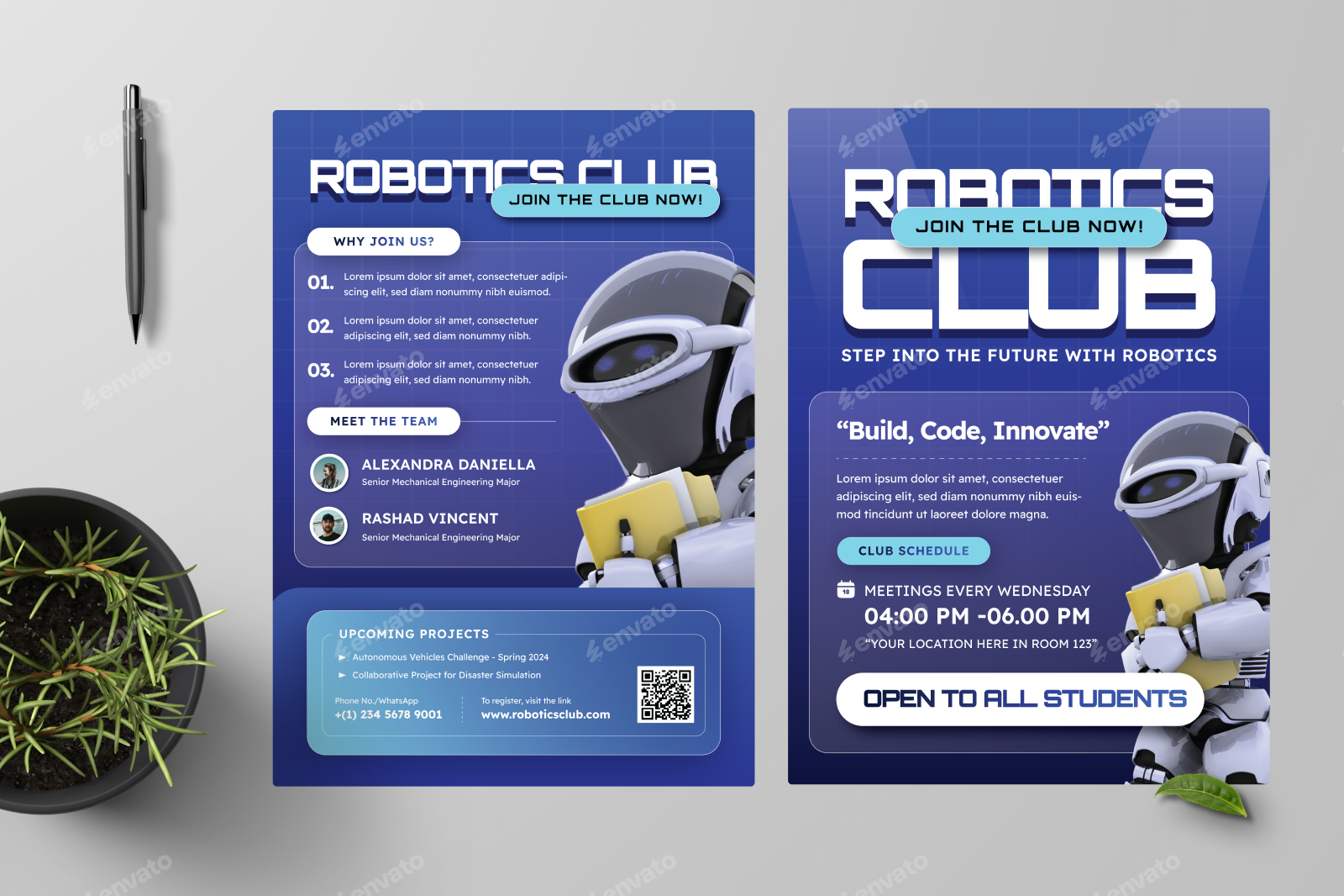 Flyer Robotic Club, Print Templates | GraphicRiver