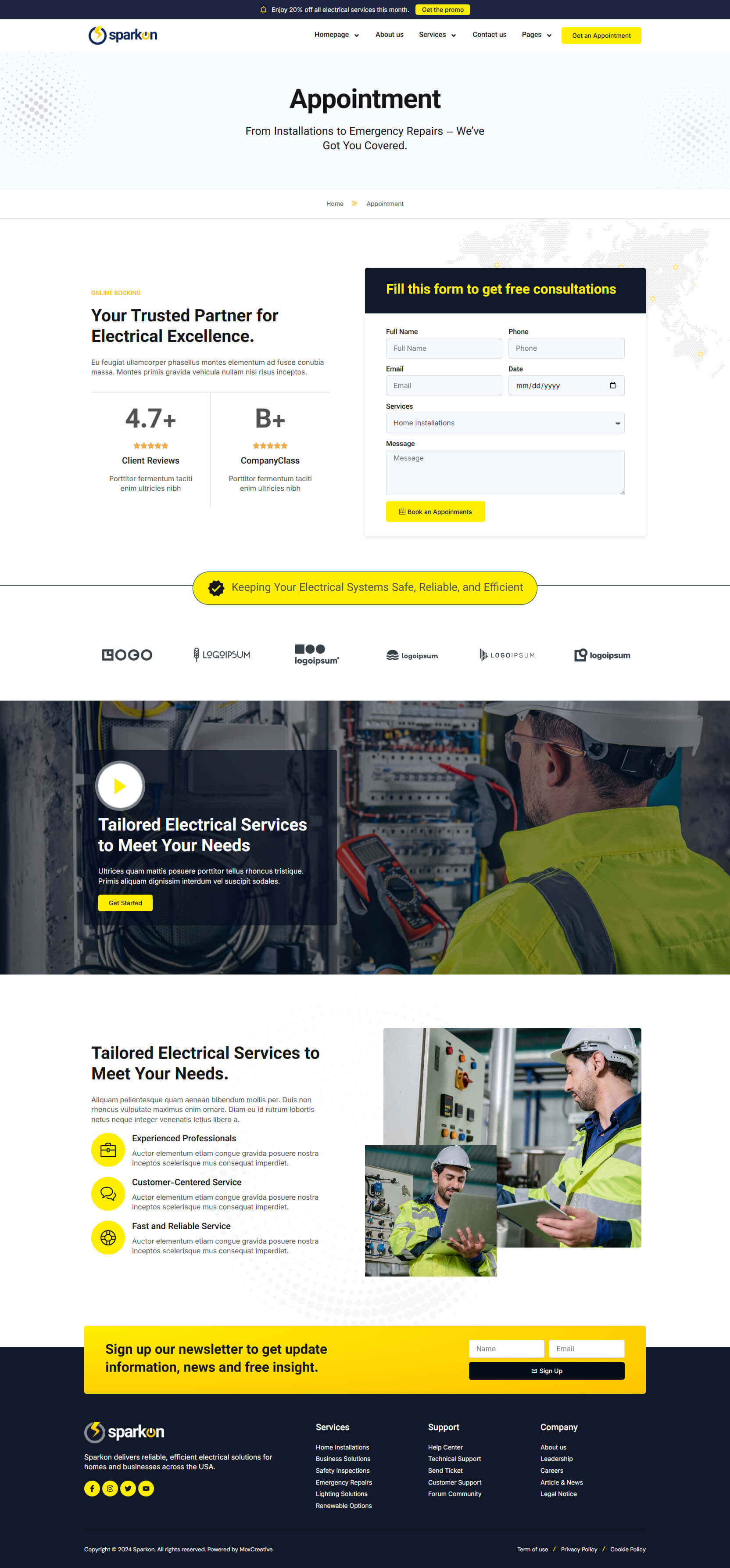 Sparkon - Electrical Installation & Maintenance Service Elementor Pro ...