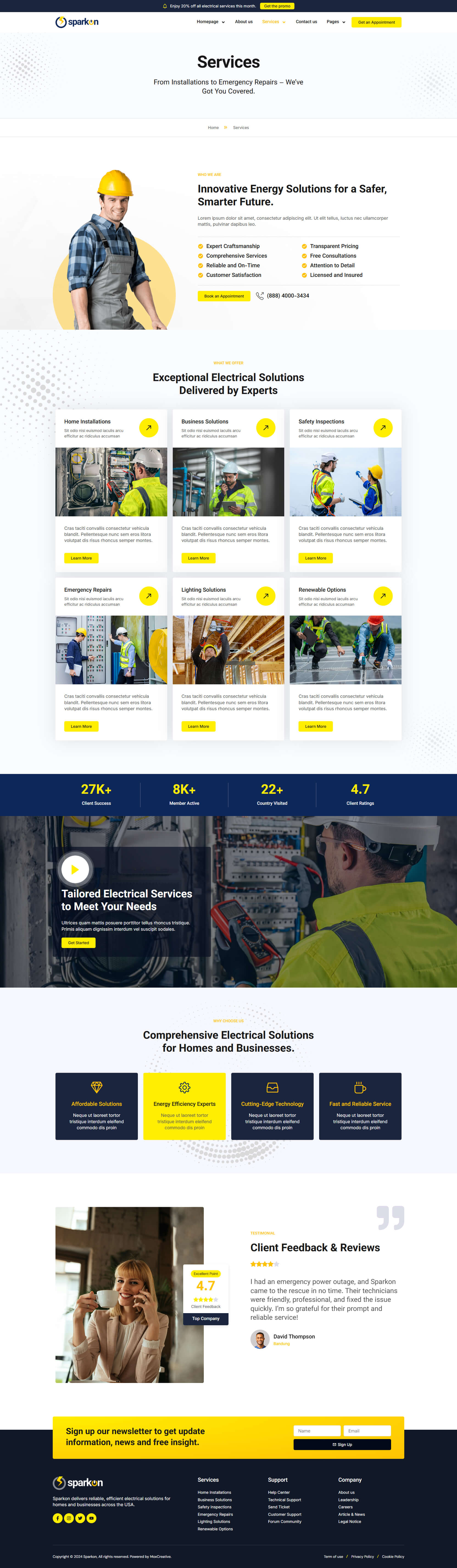 Sparkon - Electrical Installation & Maintenance Service Elementor Pro ...