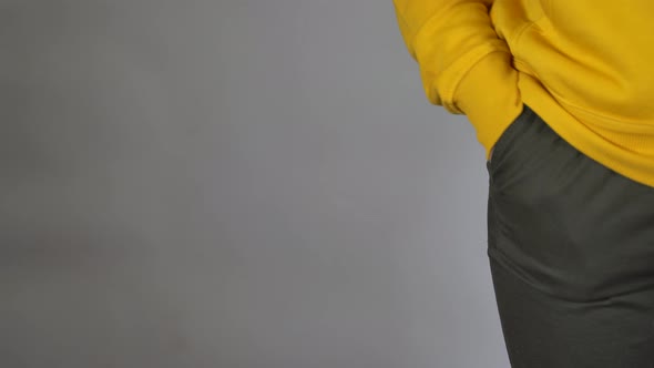 Close Up of Unrecognizable Woman Put Hand in Her Pocket of Pants, Stock ...
