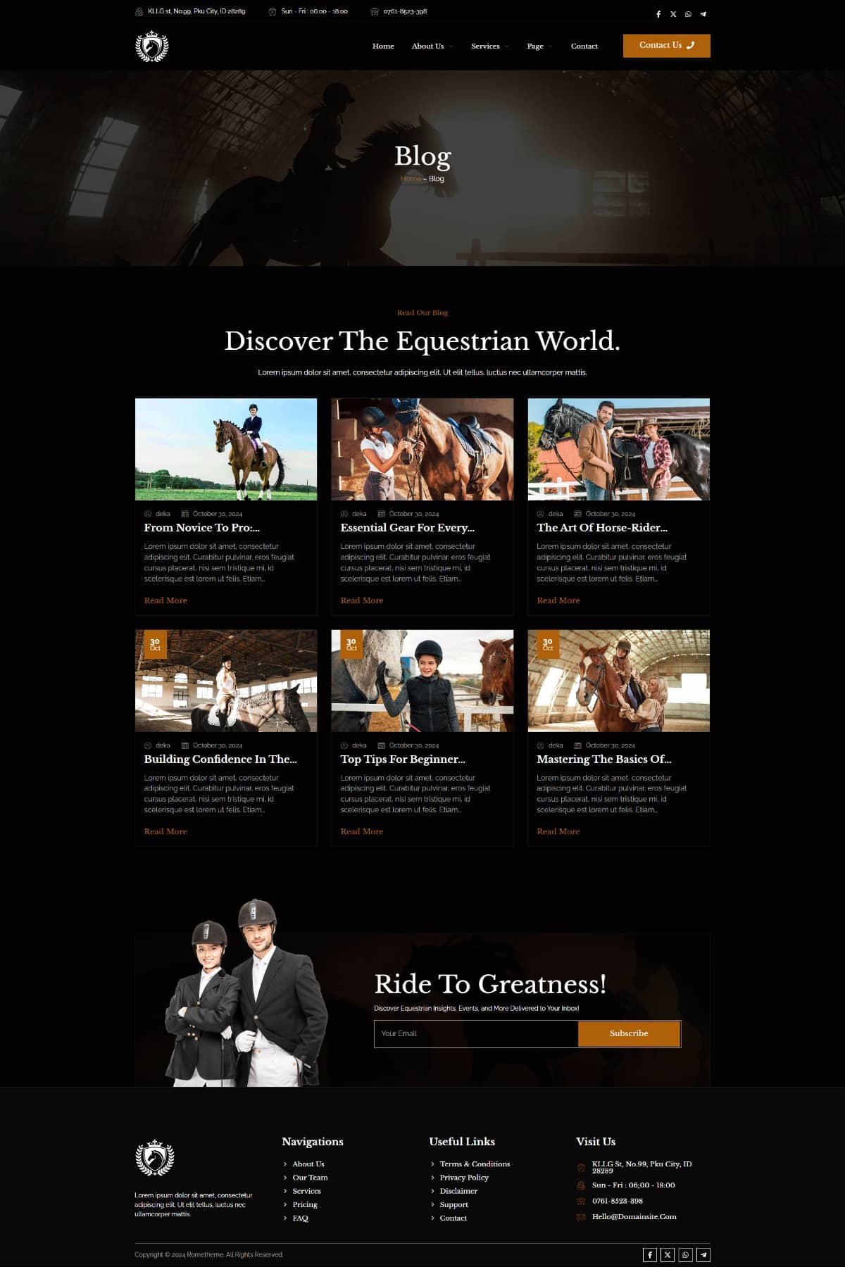 Duke - Equestrian & Horse Riding Elementor Template Kit by Rometheme