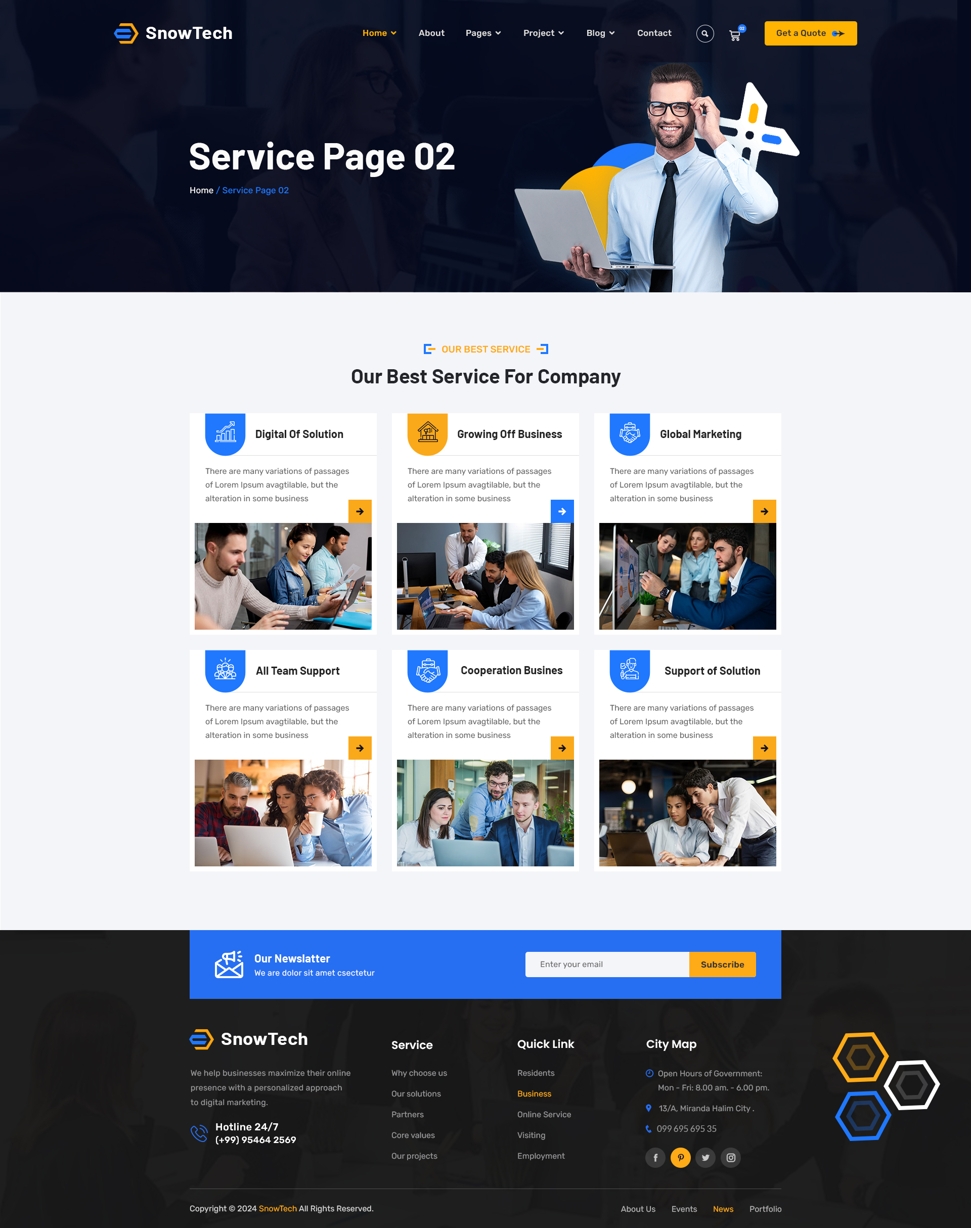 SnowTech-It Solution & Business PSD Template. by Werpax | ThemeForest
