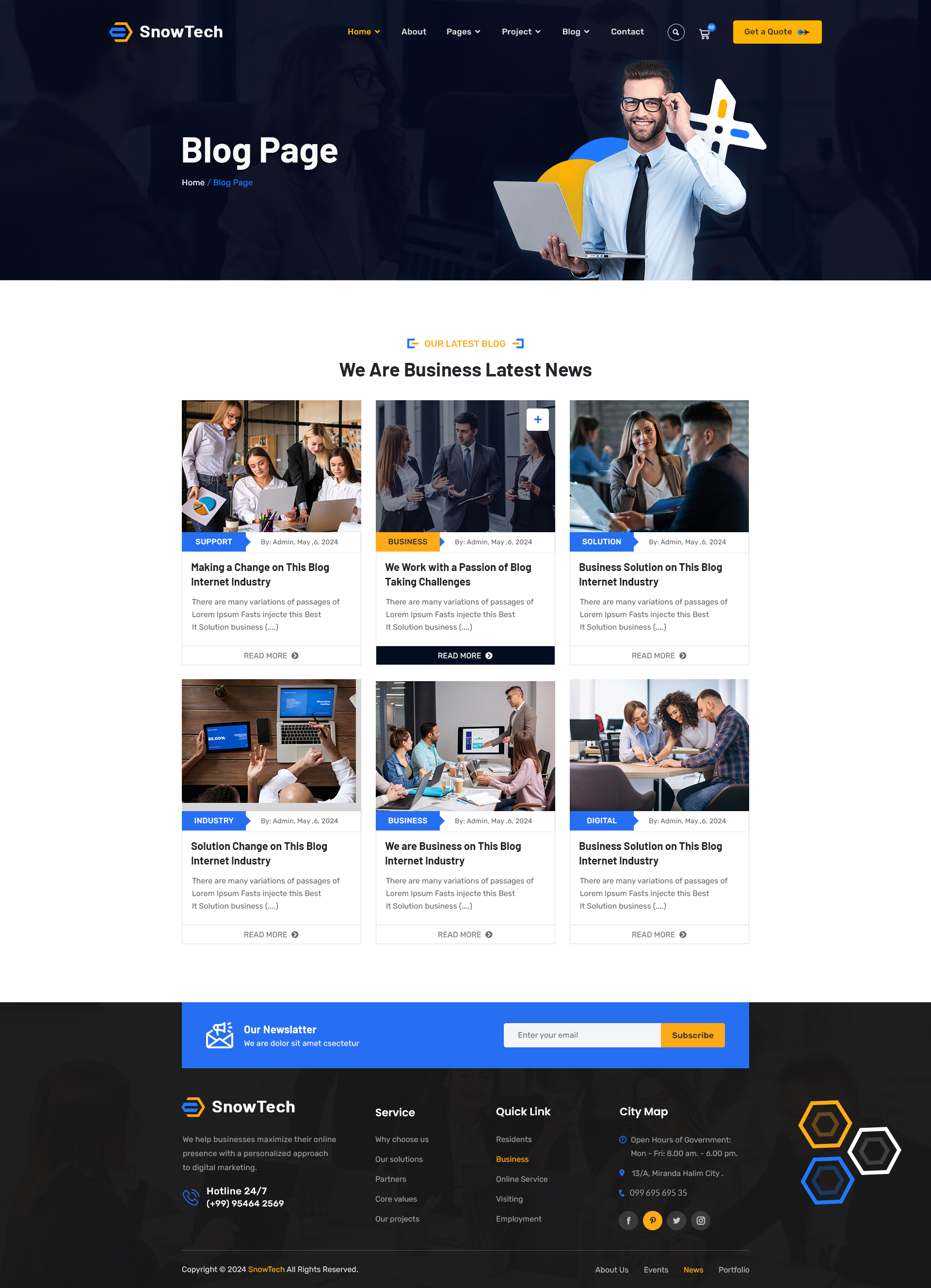 SnowTech-It Solution & Business PSD Template. by Werpax | ThemeForest