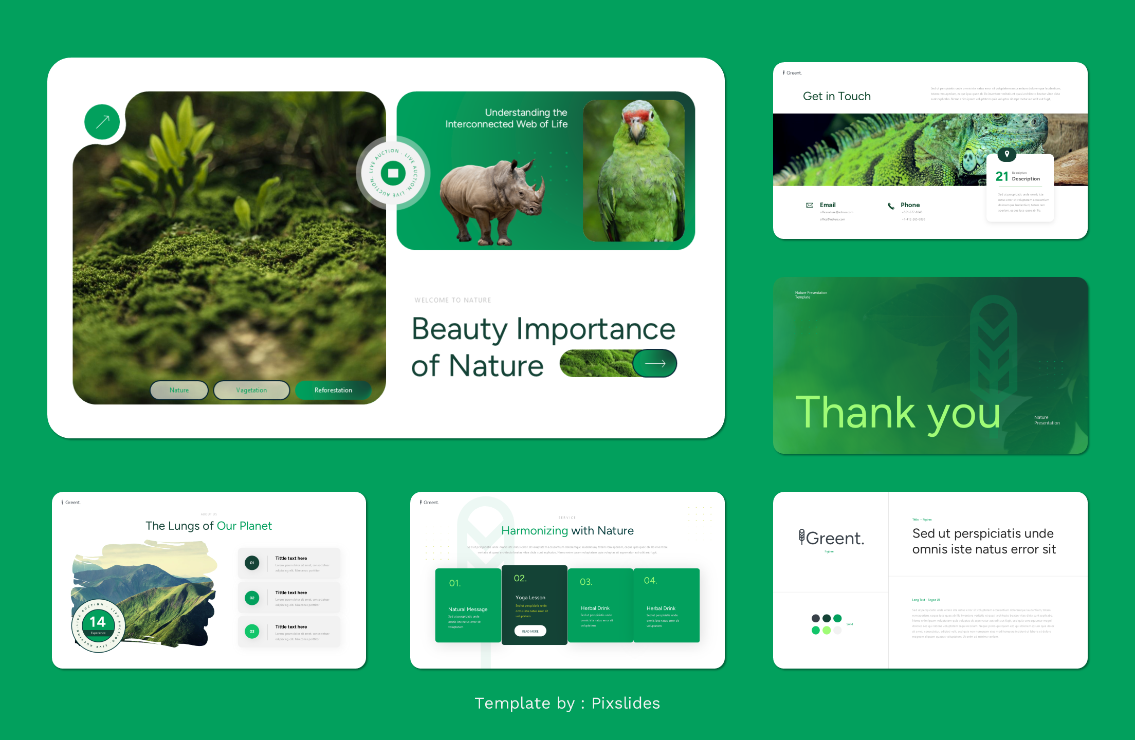 Greent - Nature Keynote Presentation Template, Presentation Templates
