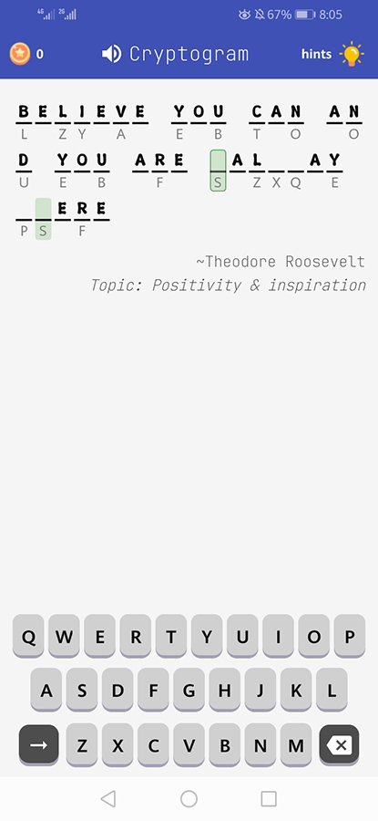 Cryptogram - Decode the Hidden Messages - Puzzle Qoutes and Word Game ...