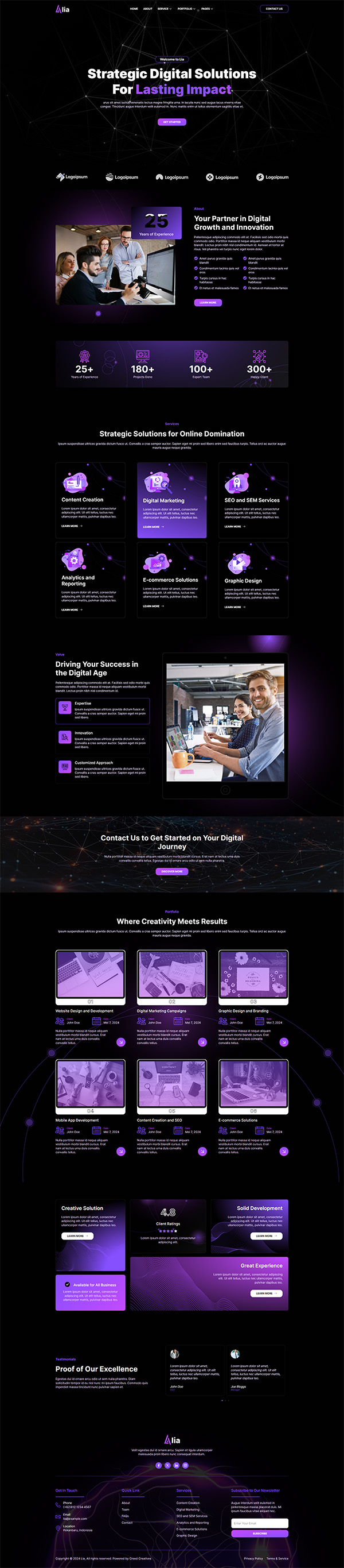 Lia - Digital Agency Elementor Pro Template Kit by creedcreatives ...