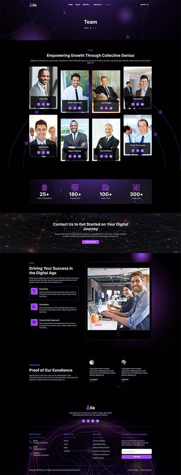 Lia - Digital Agency Elementor Pro Template Kit by creedcreatives | ThemeForest