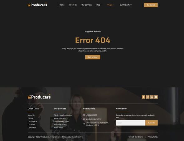 Producers - Film & Video Production Elementor Template Kit by ...