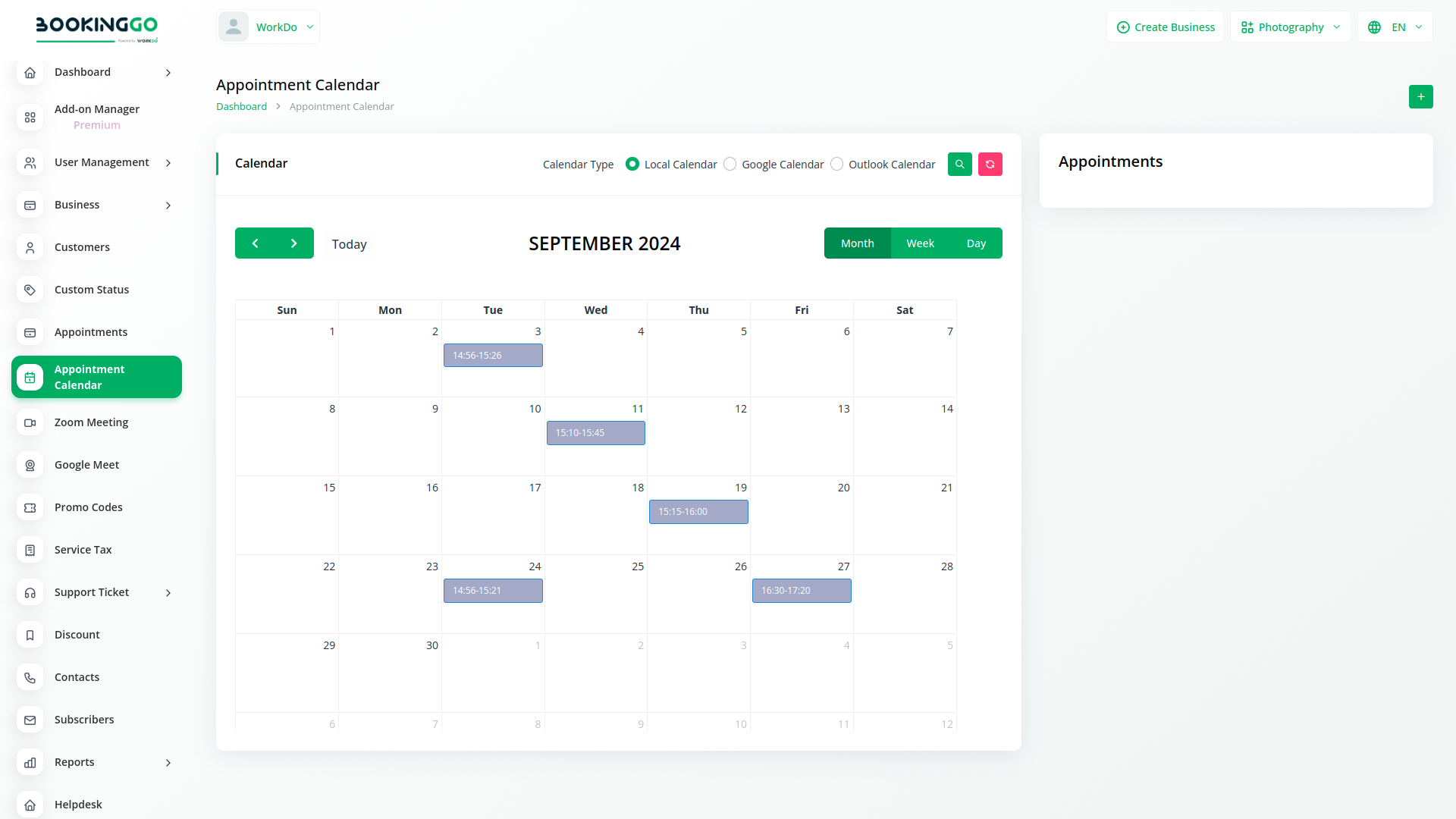 BookingGo SaaS - Multi Business Appointment Booking and Scheduling by WorkDo