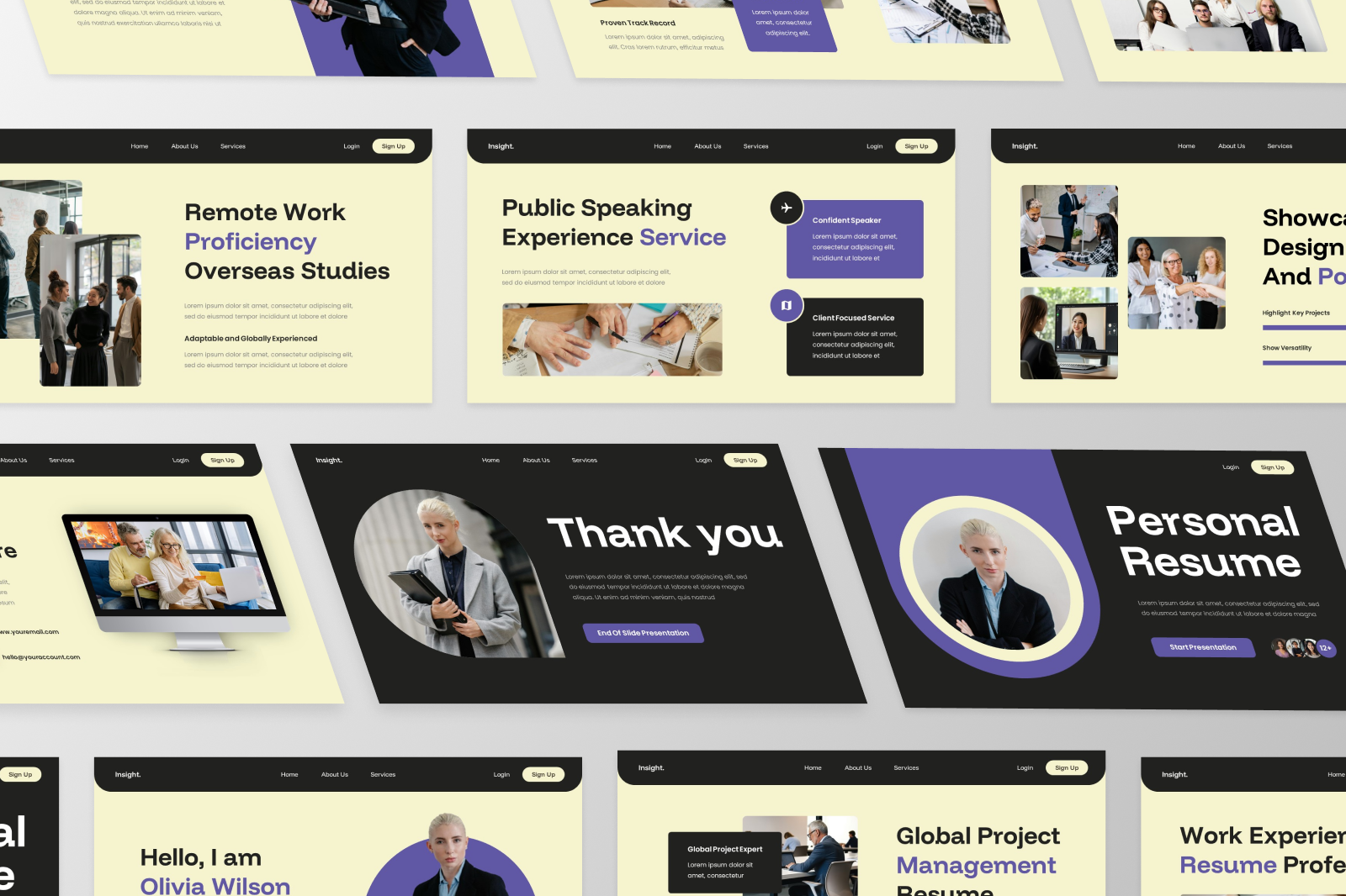 Insight - Personal Resume PowerPoint Template, Presentation Templates
