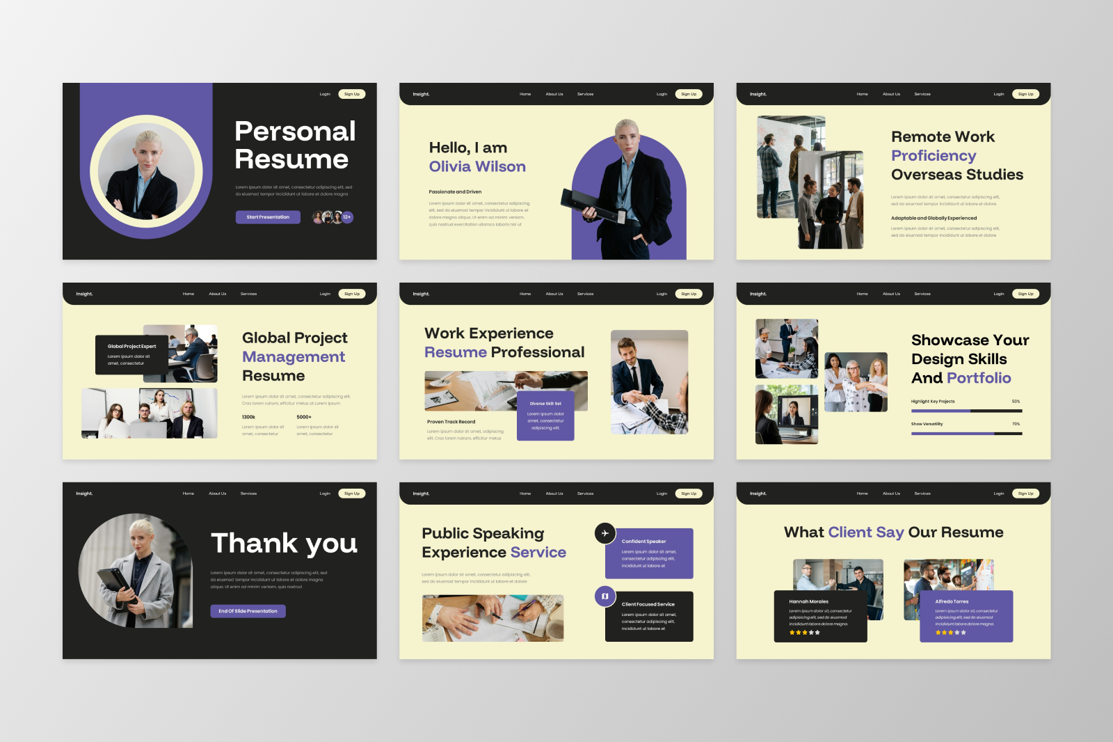Insight - Personal Resume PowerPoint Template, Presentation Templates