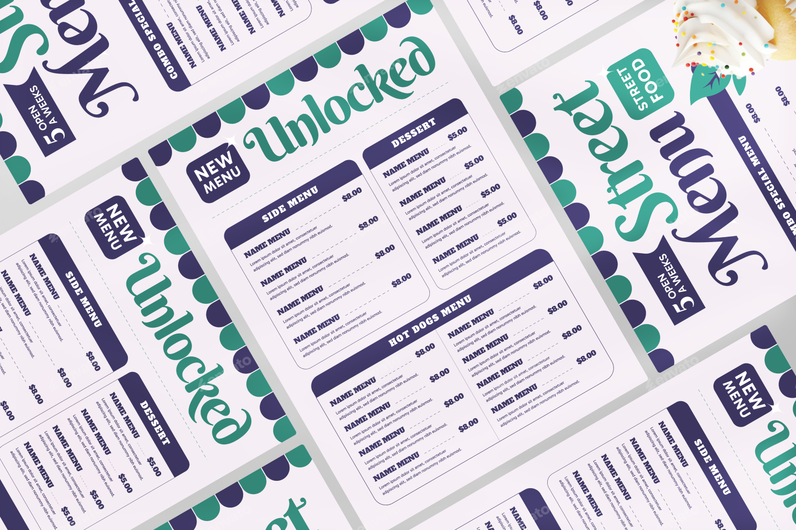 Street Food Flavorful Menu Flyer, Print Templates | GraphicRiver