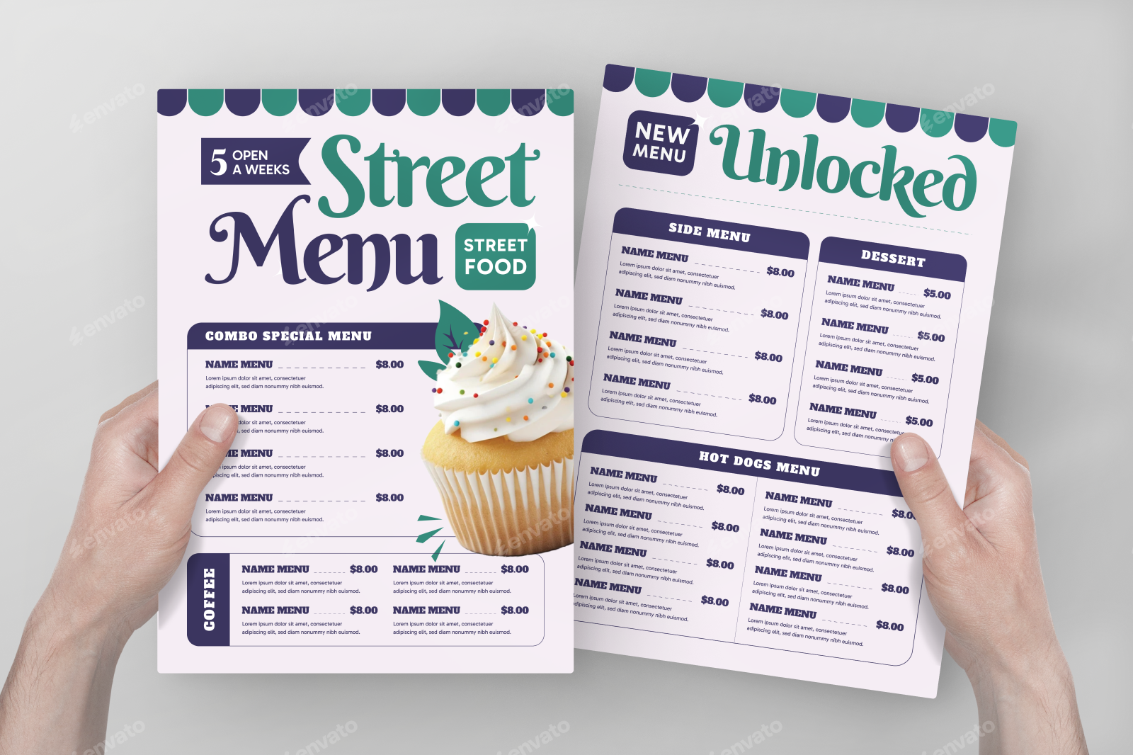 Street Food Flavorful Menu Flyer, Print Templates | GraphicRiver