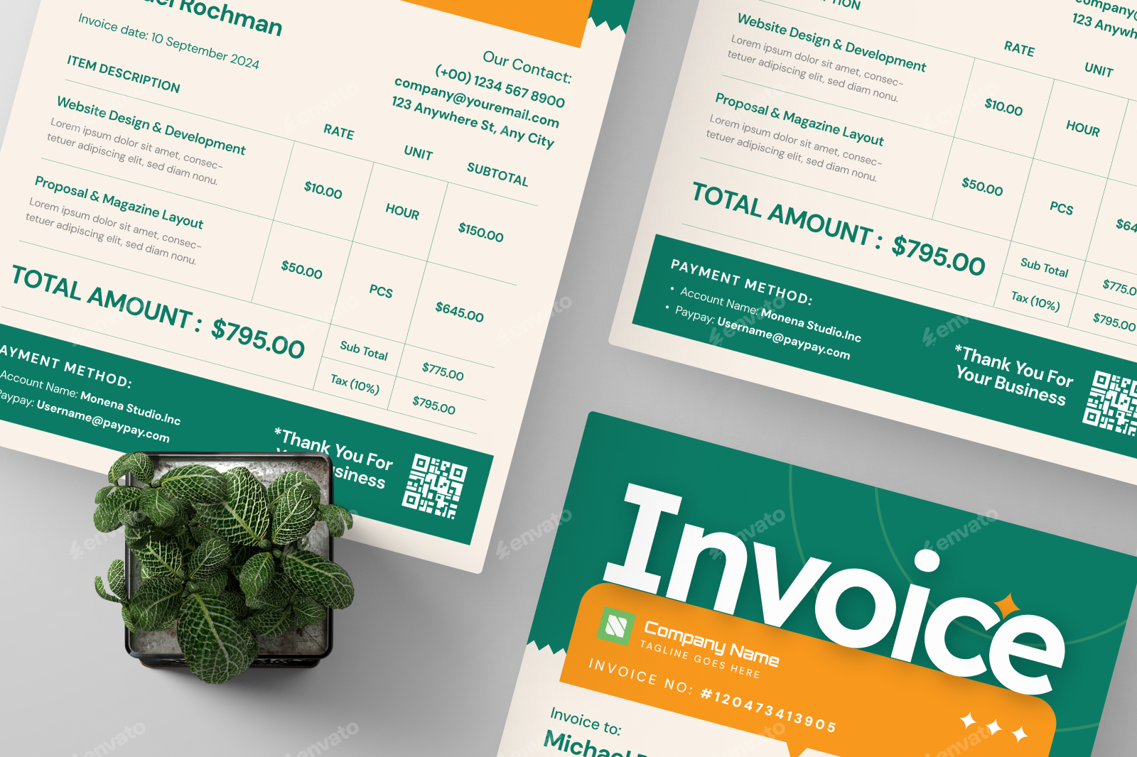 Tropical Pop Invoice Flyer, Print Templates | GraphicRiver