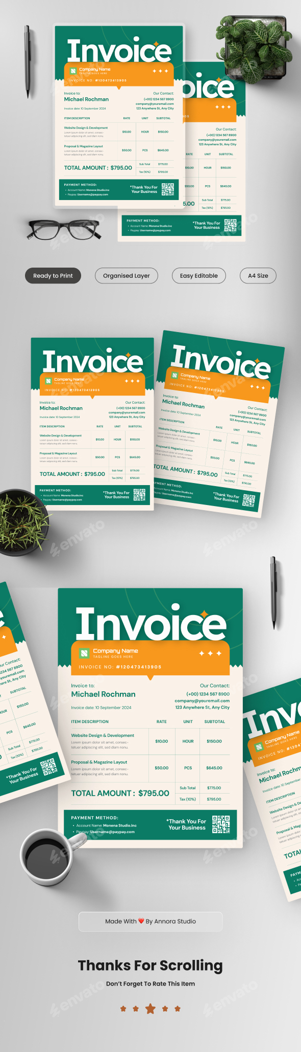 Tropical Pop Invoice Flyer, Print Templates | GraphicRiver