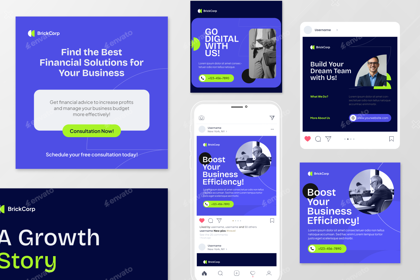 Business Social Media Instagram Post, Web Elements | GraphicRiver