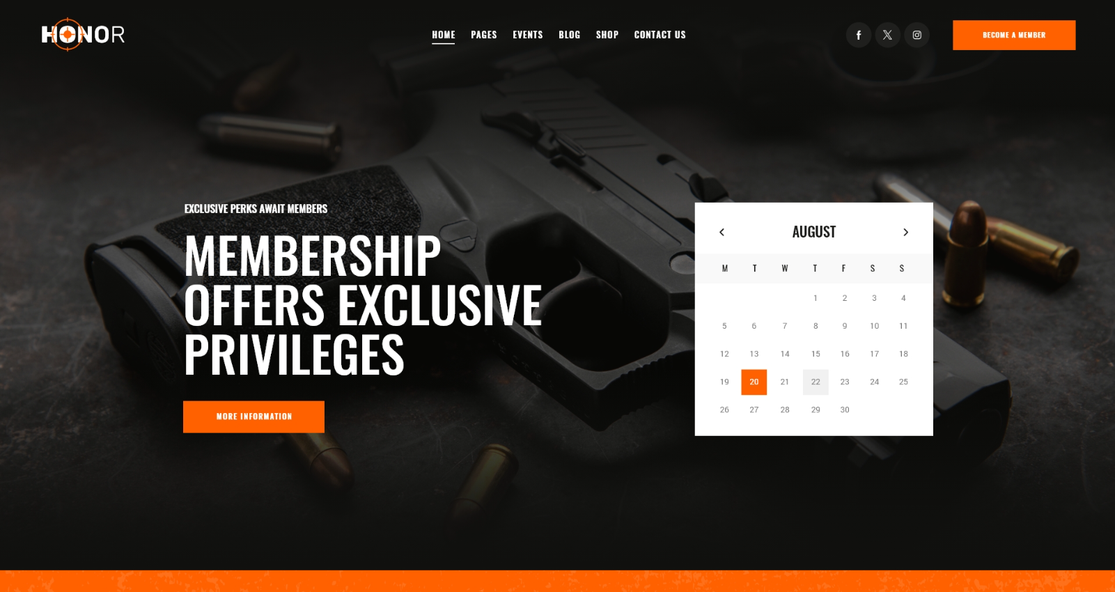 Honor | Shooting Club & Weapon and Gun Store Theme by AncoraThemes