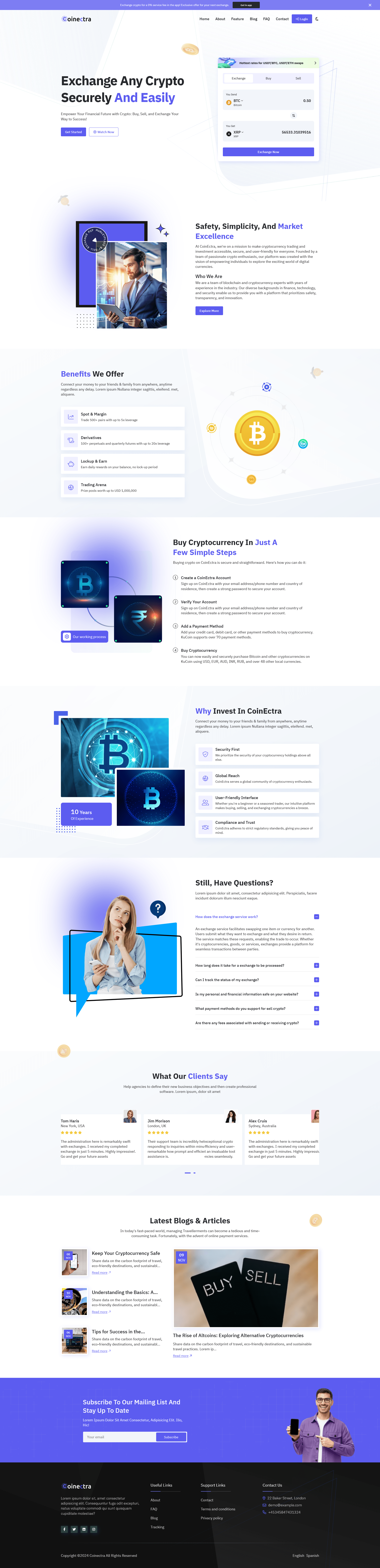 Coinectra - Buy, Sell, Staking and Crypto Currency Exchange Script by bug-finder