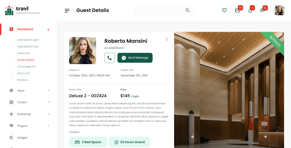 Travl Php Hotel Admin Dashboard Bootstrap Template By Dexignlabs
