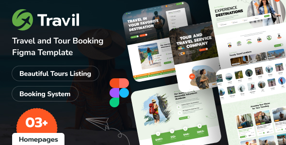 Travil – Tours and Travel Figma Template by modinatheme | ThemeForest