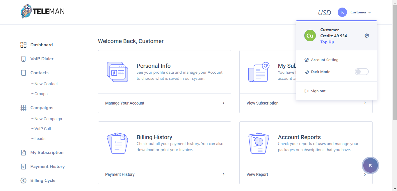 Teleman - Telemarketing & Voice Calling SaaS Application by thecodestudio