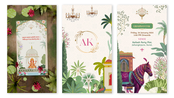 Pichwai Art Indian Wedding Invitation - Traditional & Elegant Design ...