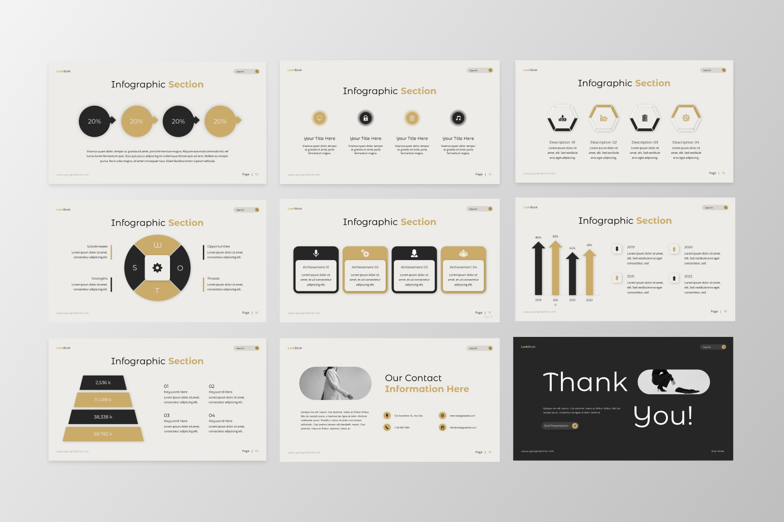 Fierce Looks - Lookbook PowerPoint Template, Presentation Templates