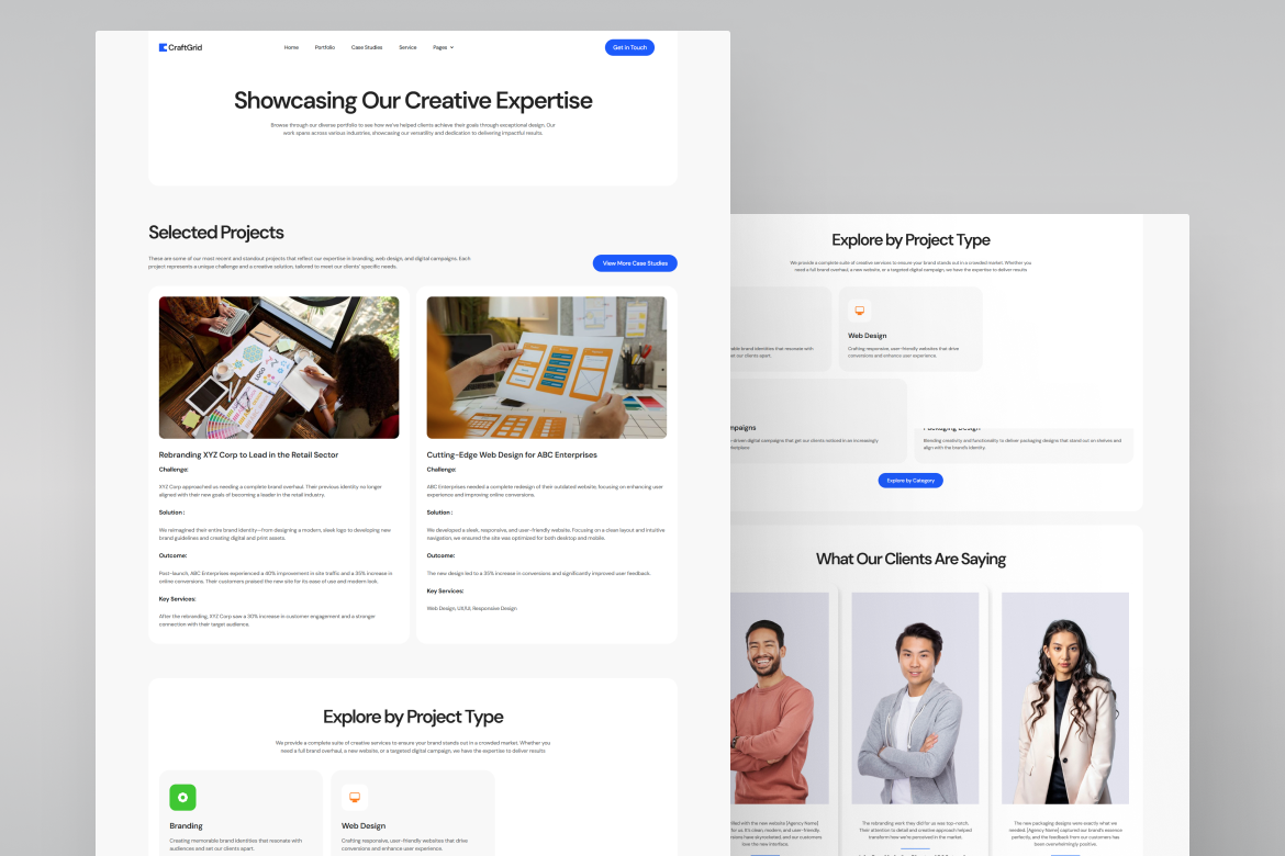 CraftGrid - Creative Agency Portfolio Elementor Template Kit by CreateBigSupply