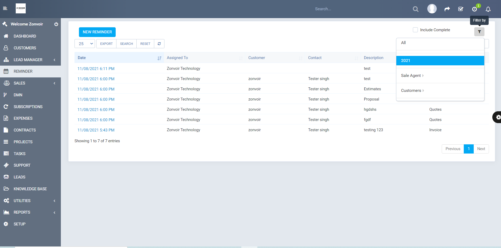 Reminder module for Perfex CRM by zonvoir | CodeCanyon