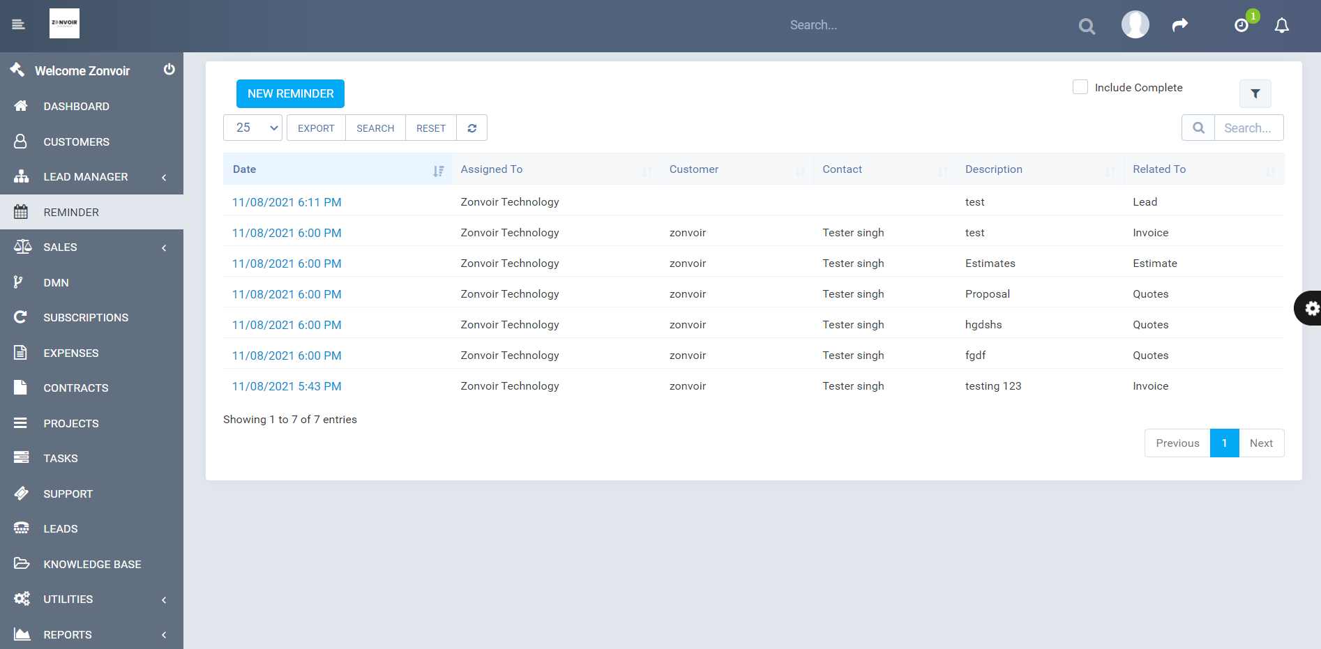 Reminder module for Perfex CRM by zonvoir | CodeCanyon